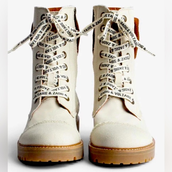 Zadig & Voltaire | Shoes | Zadig Voltaire Joe Canvas Military Boots In ...